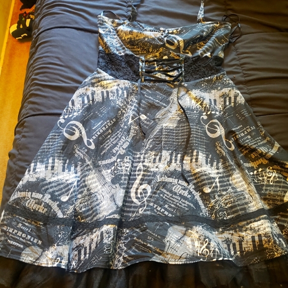 Hot Topic | Dresses | Hot Topic Gothic Halter Dress Music Notes | Poshmark